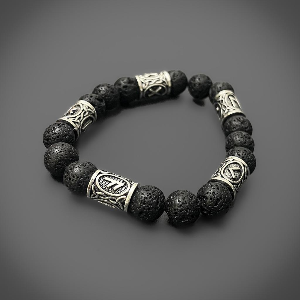 Lava Stone Rune Bracelet – Raven Forge