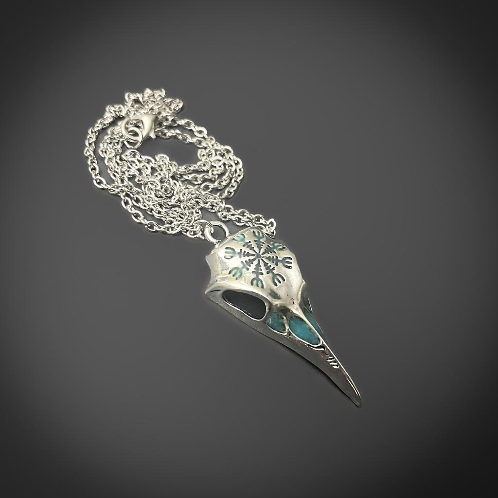 Helm of Awe Raven Pendant – Raven Forge